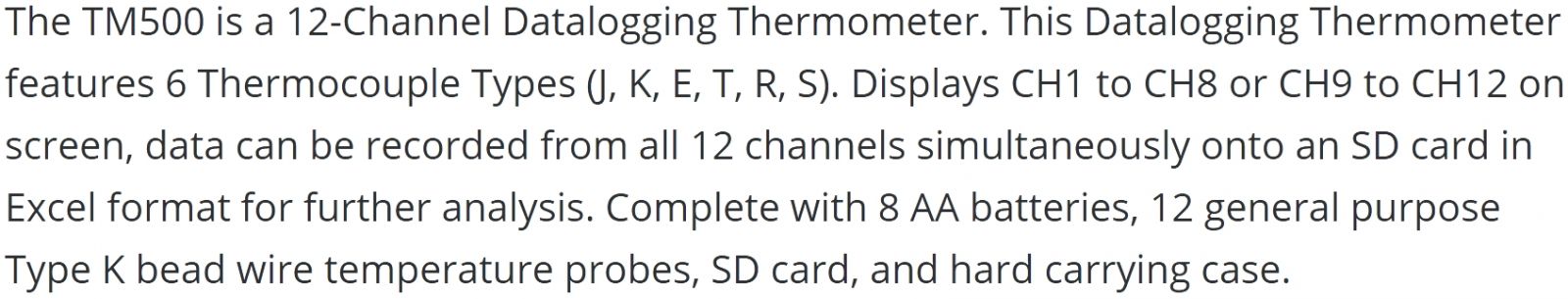 EXTECH INSTRUMENTS 12 CHANNEL TEMPERATURE DATALOGGER - TM500 רכיבי חשמל ...