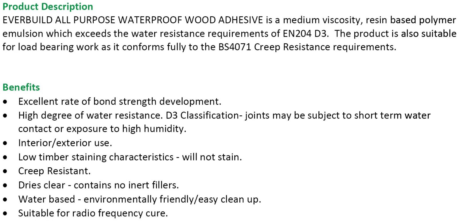 EVERBUILD ALL PURPOSE WEATHERPROOF WOOD ADHESIVE דבקים , תרסיסים ...