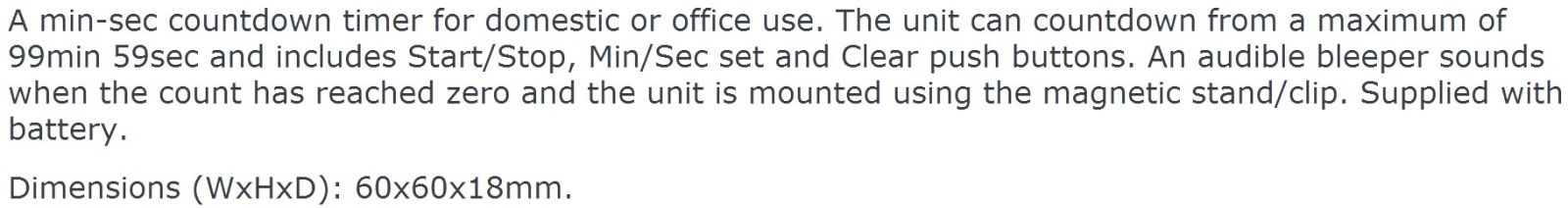 ATP DIGITAL COUNTDOWN TIMER ציוד בדיקה ומכשירי מדידה סידרה : 406