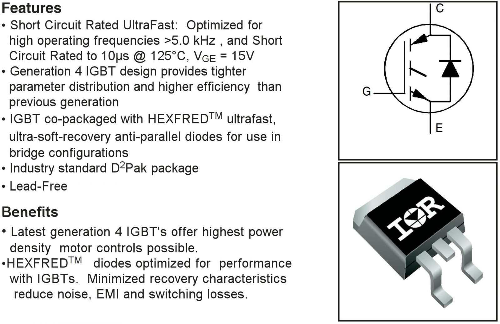INTERNATIONAL RECTIFIER BIPOLAR TRANSISTORS - IGBT - TO-263 רכיבי ...