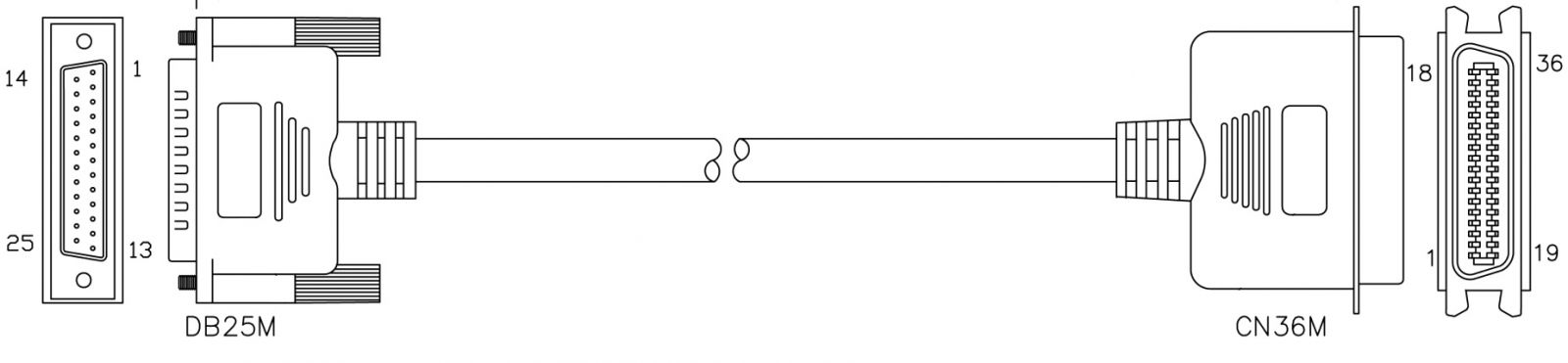 כבל פרללי - (7.6M - DB25 (M) ~ CENTRONICS (M - טלמיר אלקטרוניקה