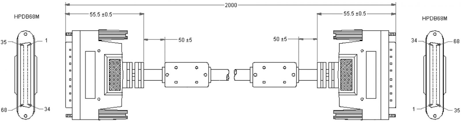 כבל 2M - HP68 / HP68 - SCSI