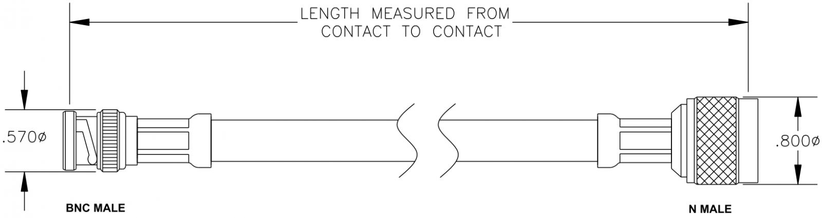 כבל קואקסיאלי - BNC (M) ~ N (M) - RG213 - 50M - טלמיר אלקטרוניקה