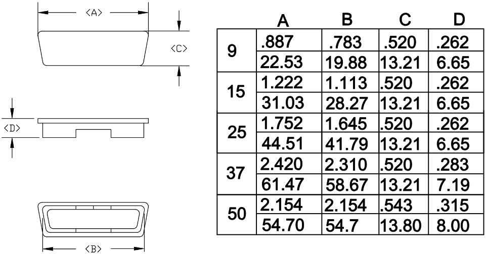 כיסוי נגד אבק למחבר D-TYPE זכר 37 מגעים - טלמיר אלקטרוניקה