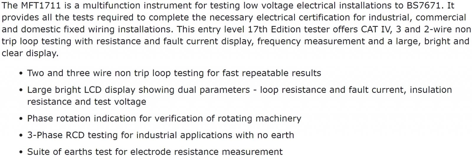 MEGGER MULTIFUNCTION TESTER - MFT1711 ציוד בדיקה ומכשירי מדידה סידרה ...