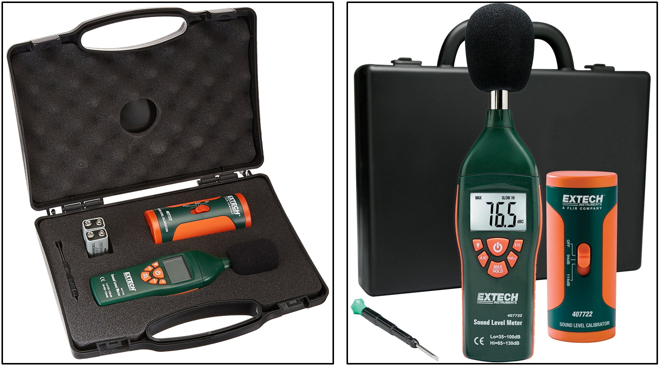 מודד עוצמת רעש ידני דיגיטלי - EXTECH 407732-KIT - טלמיר אלקטרוניקה