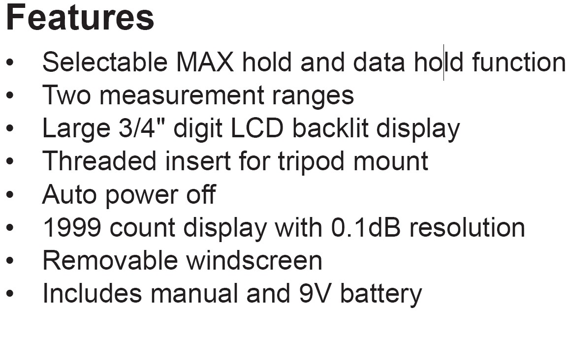 TENMA 72-942 DIGITAL SOUND LEVEL METER ציוד בדיקה ומכשירי מדידה סידרה ...