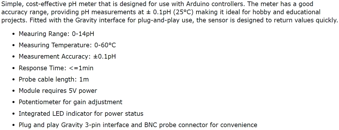DFROBOT PH SENSOR MODULE KIT FOR ARDUINO - SEN0161 מוצרי פיתוח ...