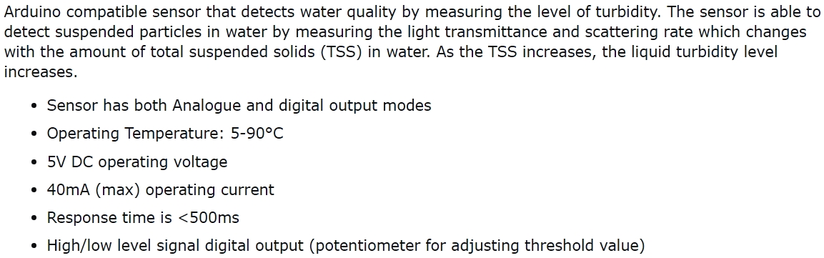DFROBOT TURBIDITY SENSOR MODULE FOR ARDUINO - SEN0189 מוצרי פיתוח ...