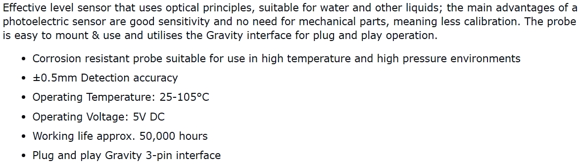 DFROBOT WATER / LIQUID LEVEL SENSOR MODULE FOR ARDUINO - SEN0205 מוצרי ...