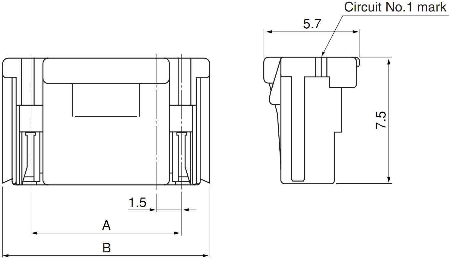 מחבר JST ללחיצה לכבל - סדרת ZE - נקבה 4 מגעים - טלמיר אלקטרוניקה