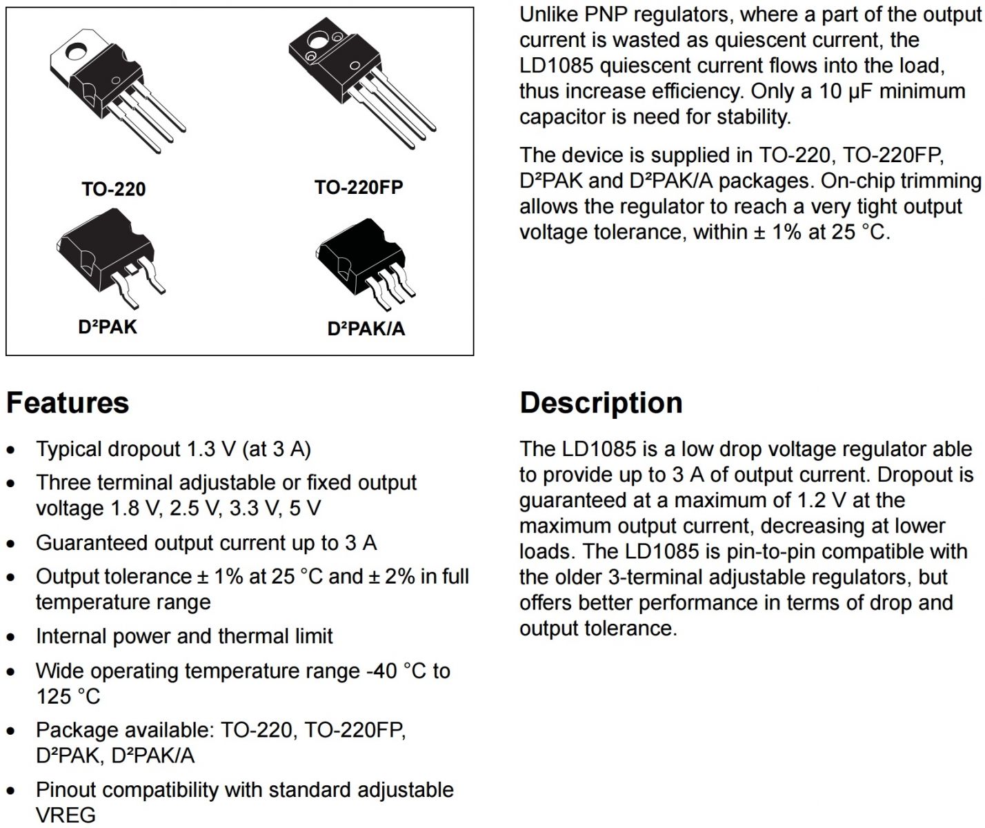 ST MICROELECTRONICS LDO VOLTAGE REGULATORS - LD1085 SERIES מעגלים ...