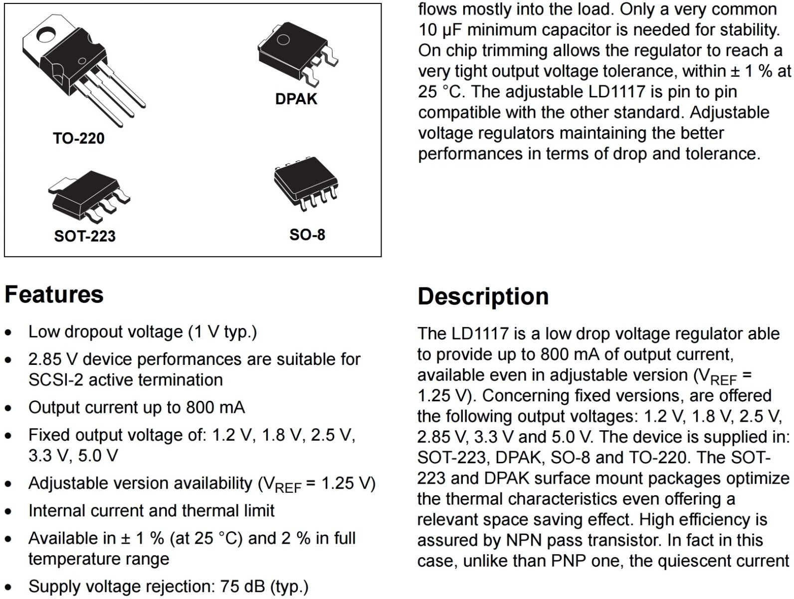 ST MICROELECTRONICS LDO VOLTAGE REGULATORS - LD1117 SERIES מעגלים ...