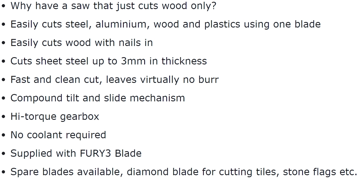 EVOLUTION 1500W SLIDING MITRE SAW - FURY 3-S כלי עבודה נטענים / חשמליים ...