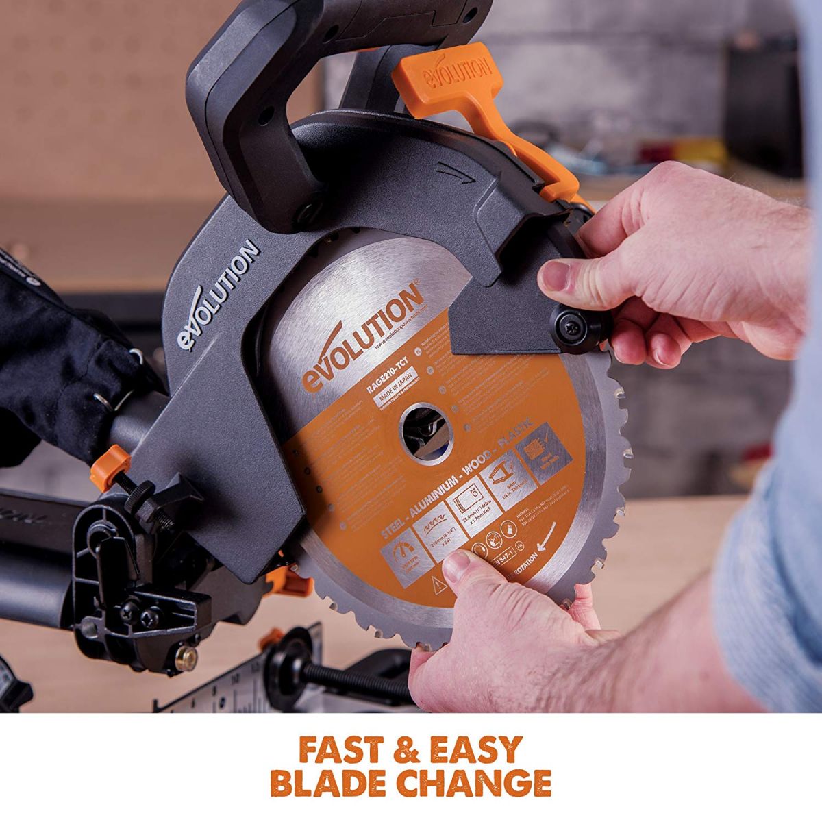 מסור גרונג / פנדל שולחני מקצועי EVOLUTION R210 SMS+ - 1.5KW