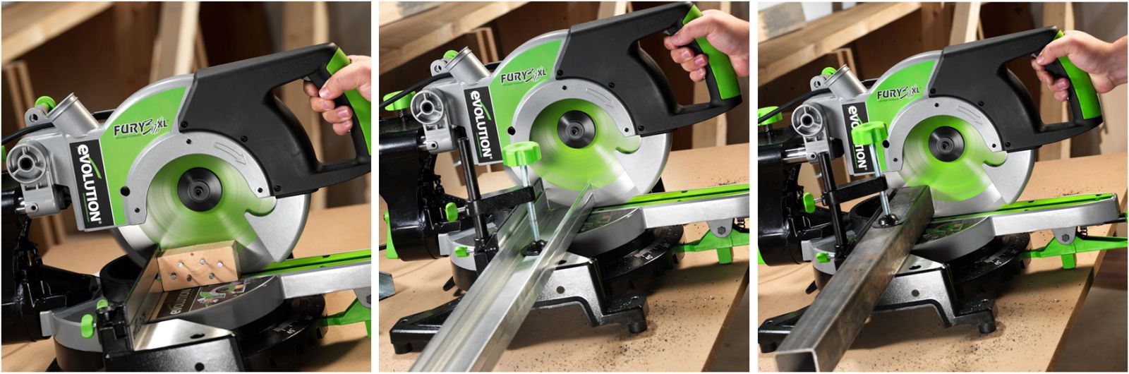 מסור גרונג / פנדל שולחני מקצועי EVOLUTION FURY 3-XL 255MM - 2000W