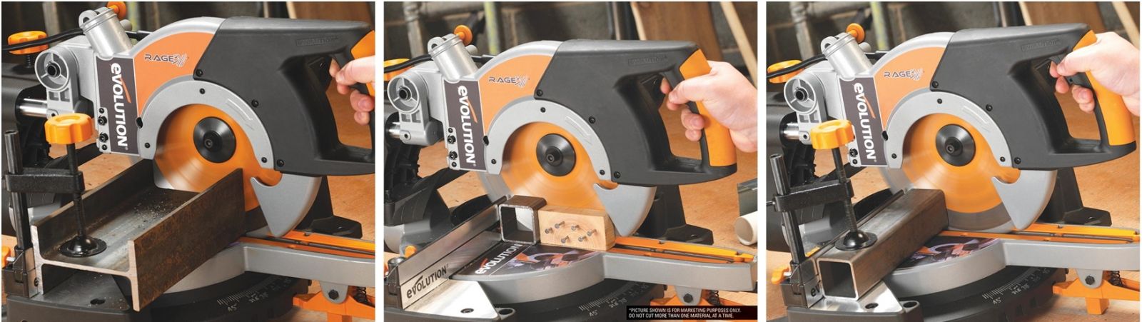 מסור גרונג / פנדל שולחני מקצועי EVOLUTION RAGE 3+ 255MM - 2KW