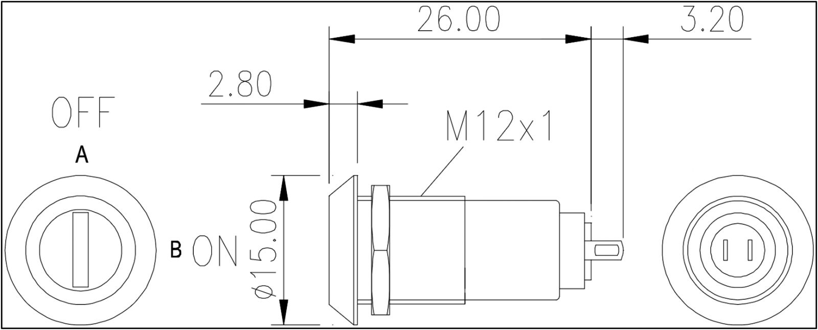 מפסק מנעול ומפתח - SKL-12-B-D-2 - SPST - 2POS - OFF/ON - 1K/P - טלמיר ...