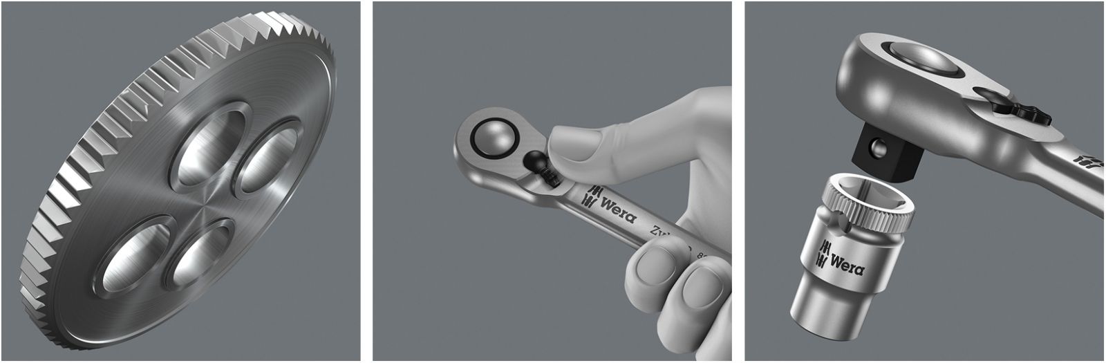 מפתח רצ'ט מקצועי ''1/2 - 72 שיניים - WERA ZYKLOP 8004 C - טלמיר אלקטרוניקה