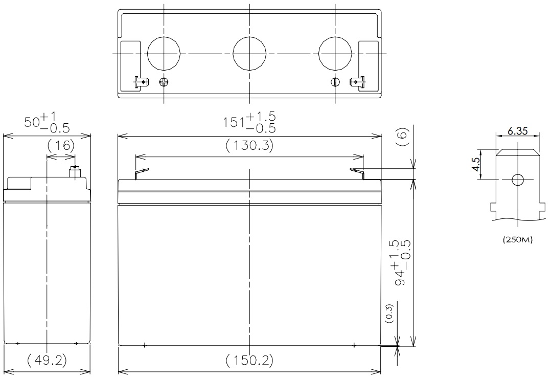 מצבר עופרת נטען VRLA - PANASONIC 6V 12AH - טלמיר אלקטרוניקה