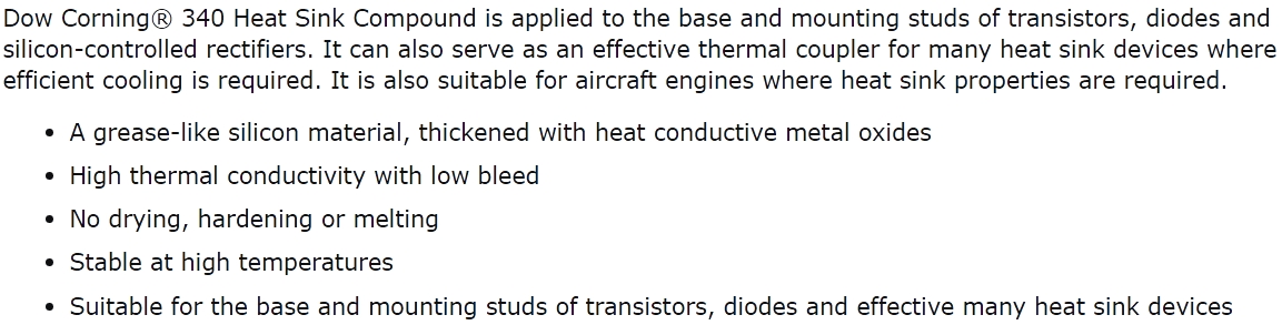 DOW CORNING SILICON BASED HEAT SINK COMPOUND - DC340 פתרונות קירור ...