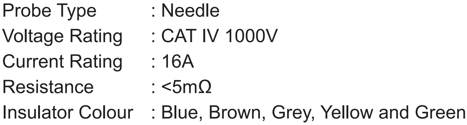 TENMA SHARP STEEL TIP PROBES WITH 4MM BANANA JACK קונקטורים, מחברים ...
