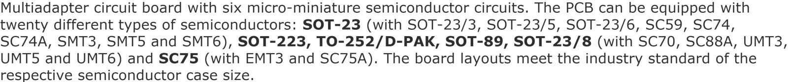 ROTH ELEKTRONIK SOT23 / SC70 MULTIADAPTER PROTOTYPING BOARD - RE901 ...