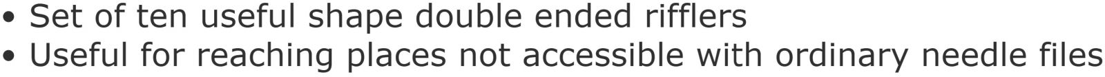 DURATOOL 10 PIECE RIFFLER FILE SET כלי עבודה ידניים סידרה : 20341