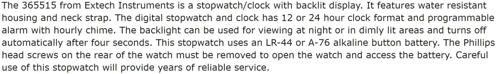 EXTECH INSTRUMENTS DIGITAL LCD STOPWATCH - 365515 ציוד בדיקה ומכשירי ...