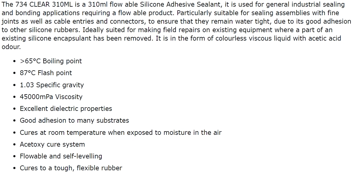 DOWSIL FLOWABLE SILICONE ADHESIVE & SEALANT - 734 דבקים , תרסיסים ...