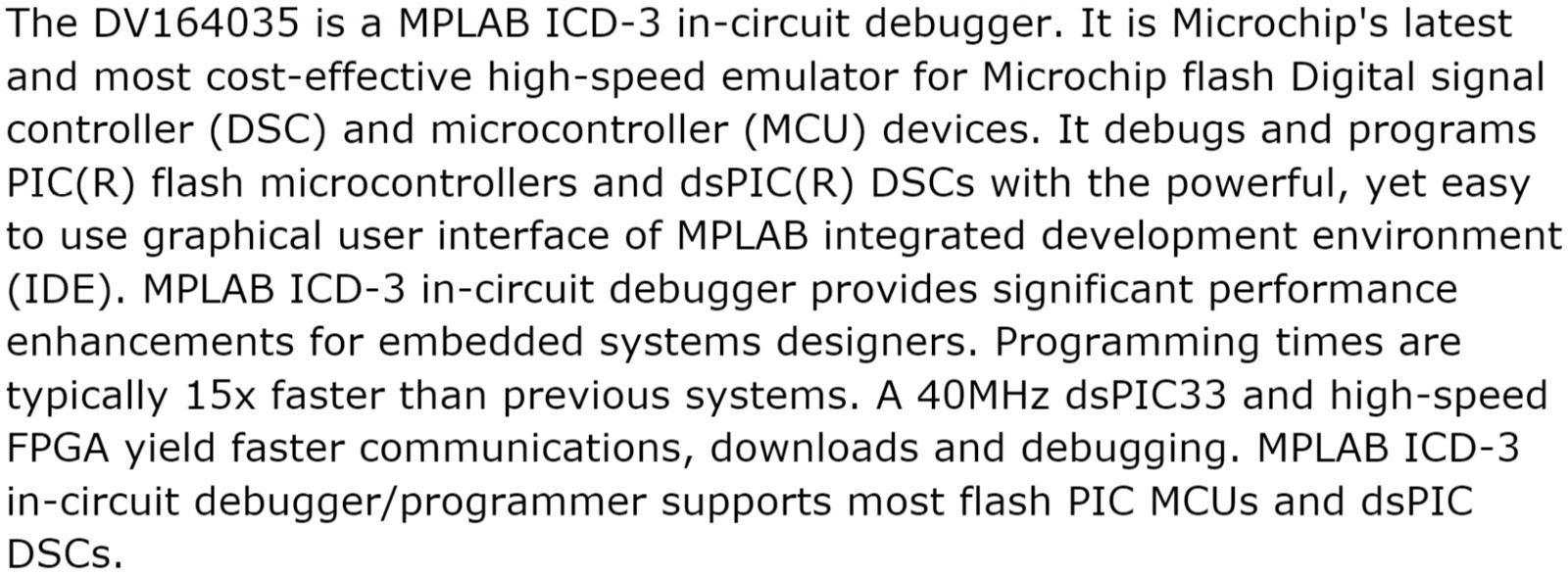MICROCHIP MPLAB ICD 3 DEBUGGER - DV164035 מוצרי פיתוח לאלקטרוניקה סידרה ...