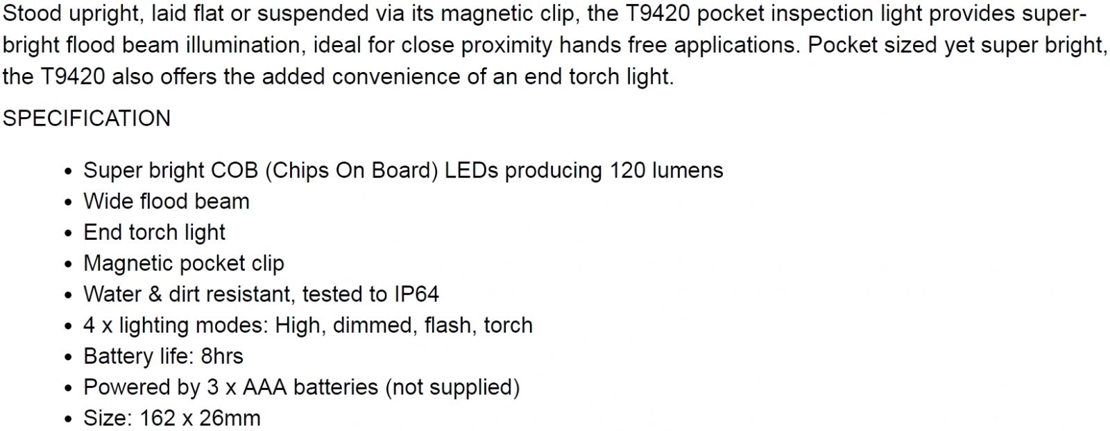 CK TOOLS T9420 COB LED POCKET INSPECTION LIGHT - 120 LUMENS נורות ...