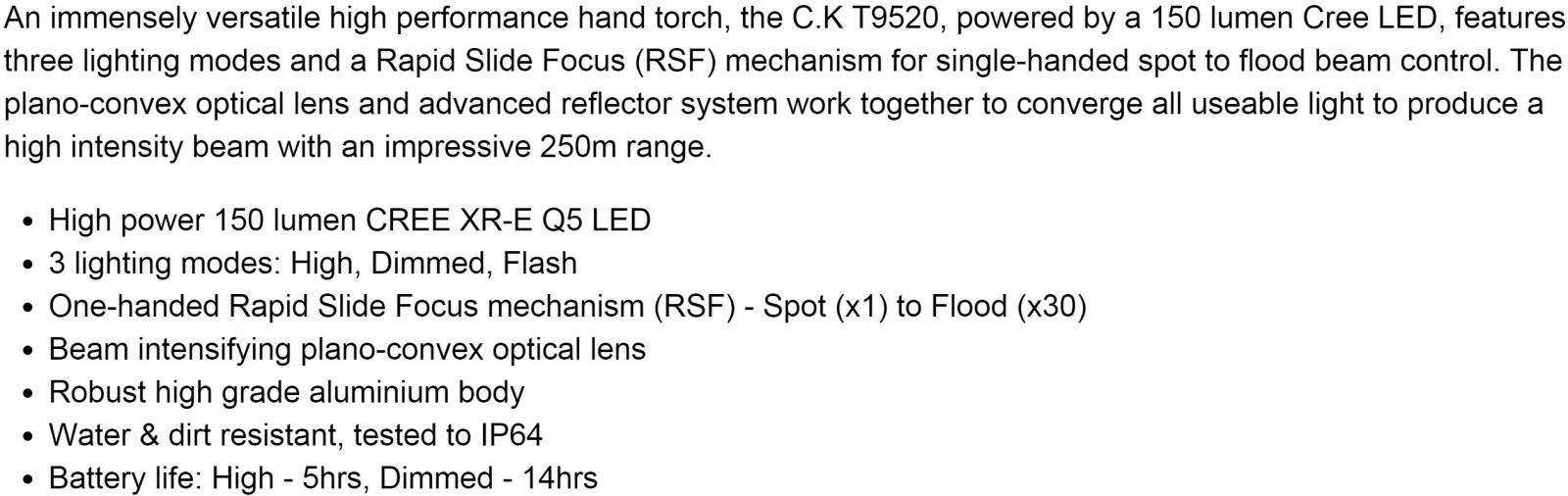 CK TOOLS T9520 LED HAND TORCH - 150 LUMENS נורות , פנסים ומוצרי תאורה ...