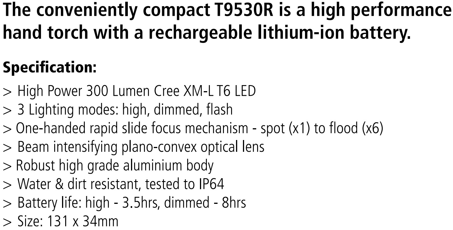 CK TOOLS T9530R RECHARGEABLE LED HAND TORCH - 300 LUMENS נורות , פנסים ...