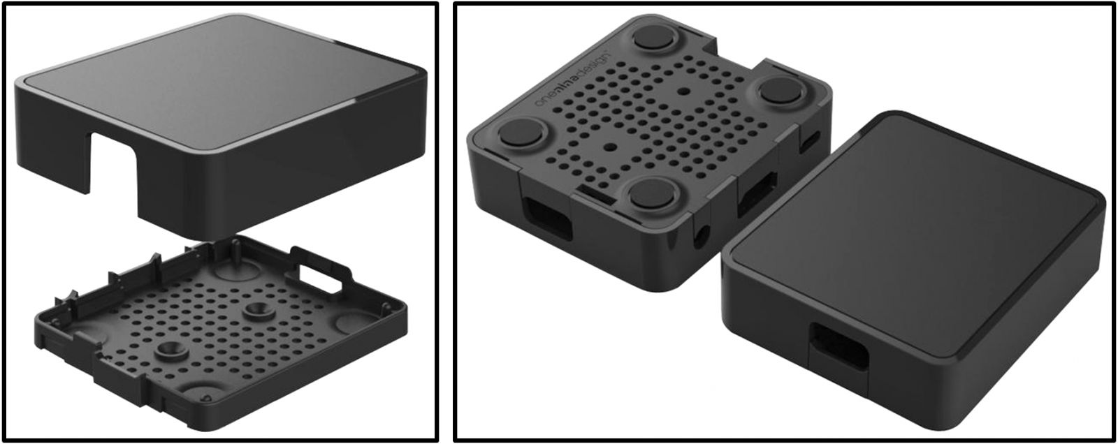 קופסת זיווד - RASPBERRY PI 3 A+ PREMIUM CASE - BLACK - טלמיר אלקטרוניקה