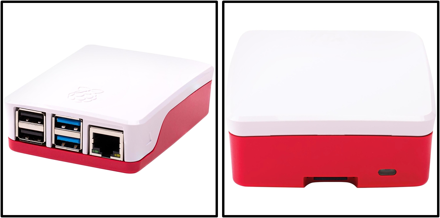 קופסת זיווד - RASPBERRY PI 4 OFFICIAL CASE - RED & WHITE - טלמיר אלקטרוניקה