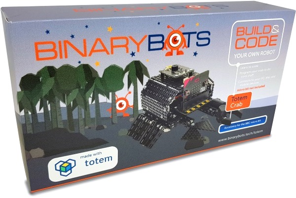 קיט פיתוח מבוסס BINARY BOTS - TOTEM CRAB - BBC MICRO:BIT - טלמיר אלקטרוניקה