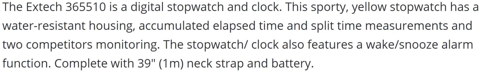 EXTECH INSTRUMENTS DIGITAL LCD WATER RESISTANT STOPWATCH - 365510 ציוד ...