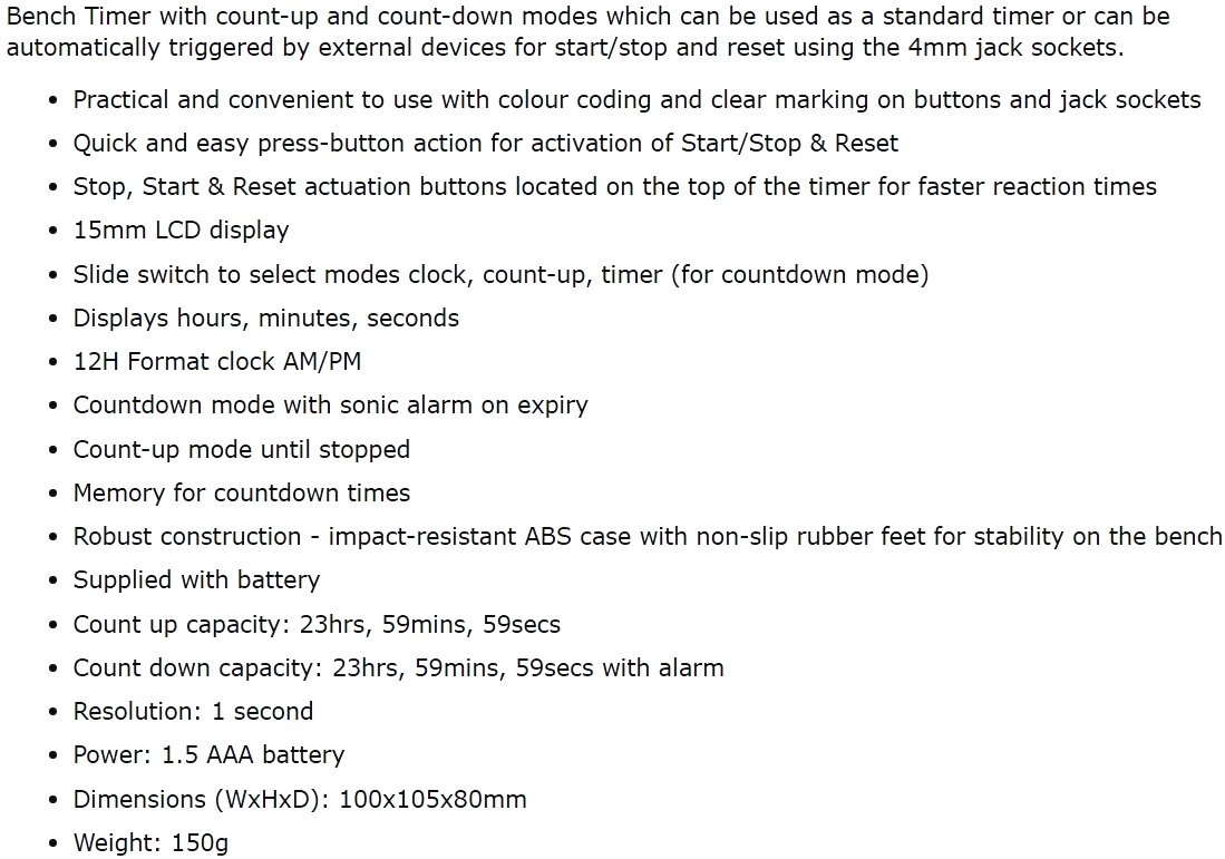 ATP BENCH PROCESS STOP CLOCK TIMER - TM-30A ציוד בדיקה ומכשירי מדידה ...