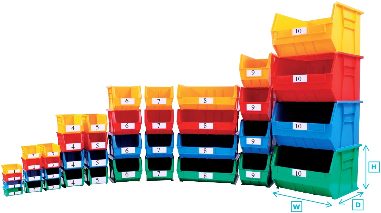 סט 3 תאי אחסון מודולריים אדומים - 455MM X 420MM X 295MM