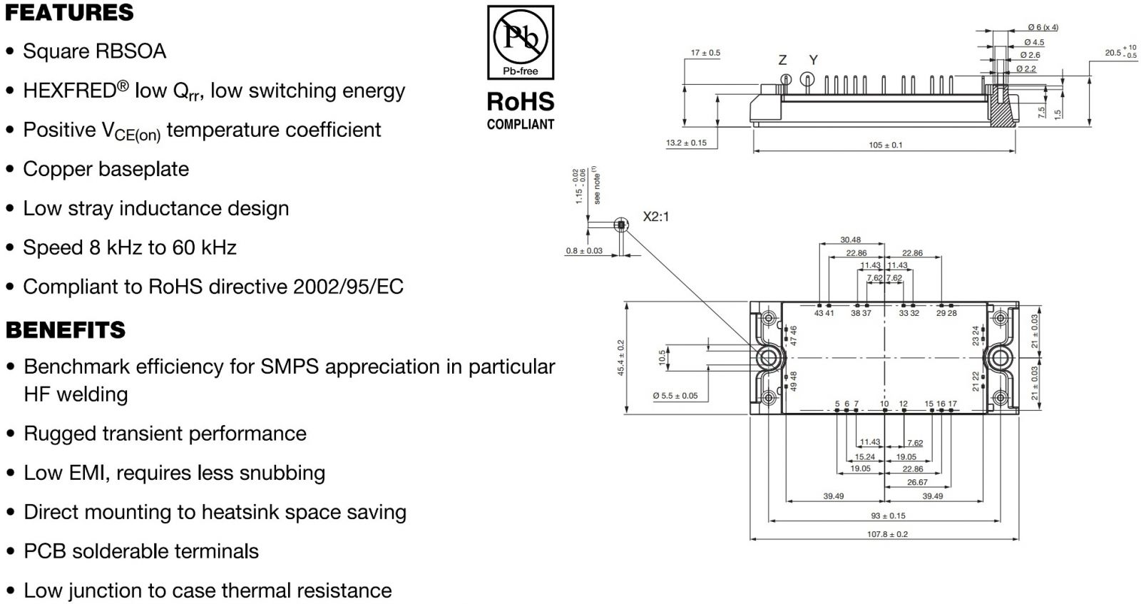 VISHAY BIPOLAR IGBT TRANSISTOR MODULS - ECONO2 4PACK SERIES רכיבי ...