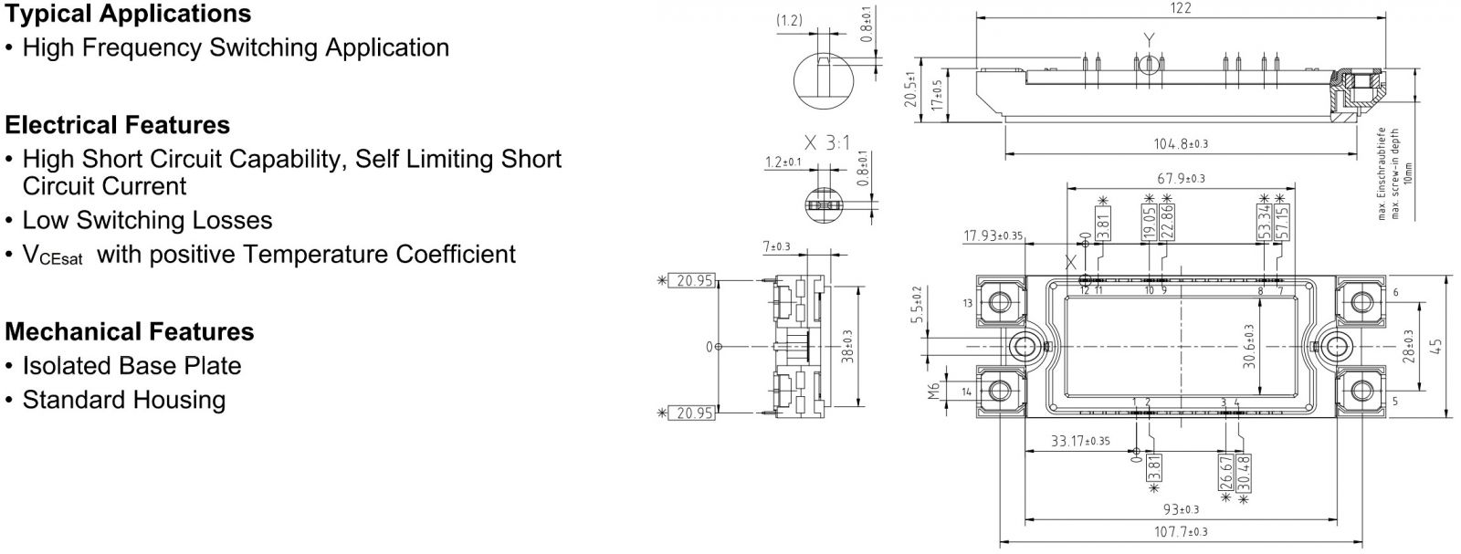INFINEON MOSFET IGBT TRANSISTOR MODULS - ECONODUAL2 SERIES רכיבי ...