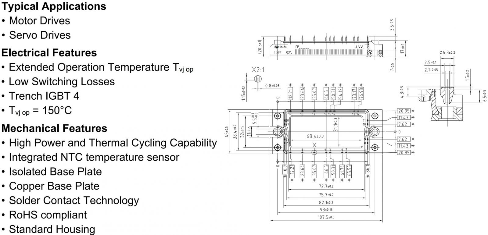 INFINEON BIPOLAR IGBT TRANSISTOR MODULS - ECONOPIM2 SERIES רכיבי ...