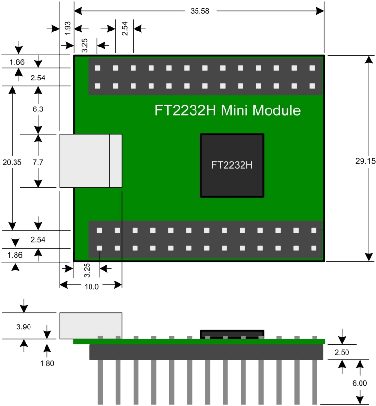 מודול פיתוח - FT2232HQ-MINI , USB ⇒ SERIAL / FIFO - FT2232H - טלמיר ...