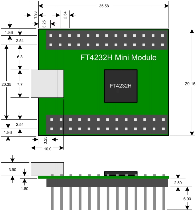 מודול פיתוח - FT4232H MINI , USB ⇒ SERIAL / FIFO - FT4232H - טלמיר ...