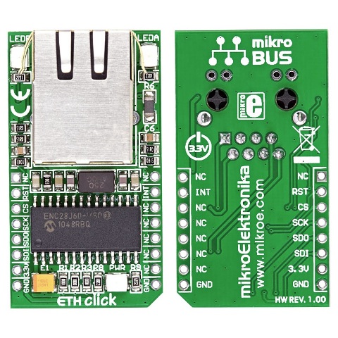 MIKROELEKTRONIKA ETH CLICK MIKROBUS ADD-ON-BOARD מוצרי פיתוח לאלקטרוניקה
