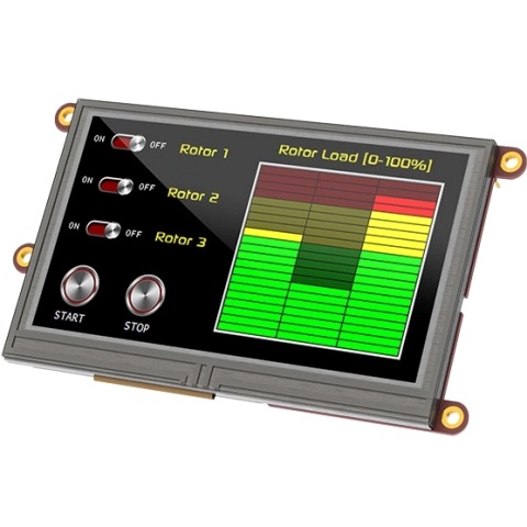 4D SYSTEMS 4.3" DISPLAY MODULE FOR THE RASPBERRY PI - ULCD-43PT-PI מוצרי פיתוח לאלקטרוניקה