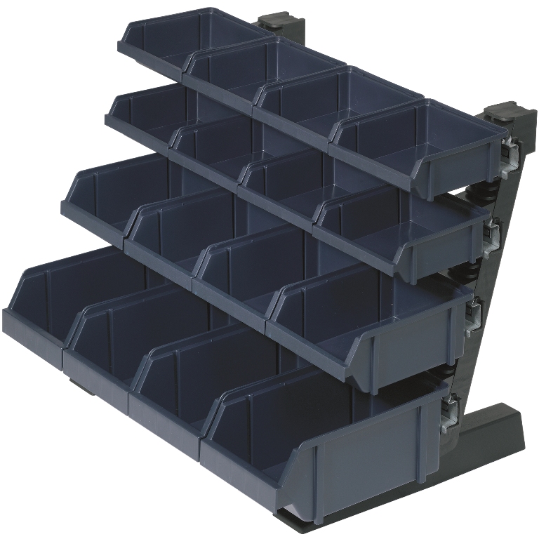 RAACO TABLE RACK WITH 16 BINS - 136686 ארגזי כלים ופתרונות אחסון