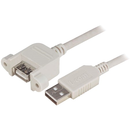 L-COM PANEL MOUNT USB CABLES - UPMAA SERIES כבלים ואביזרים לכבלים