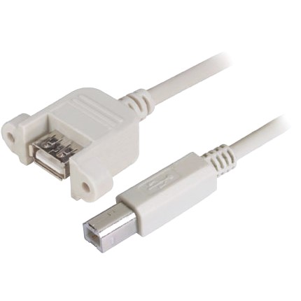 L-COM PANEL MOUNT USB CABLES - UPMAB SERIES כבלים ואביזרים לכבלים